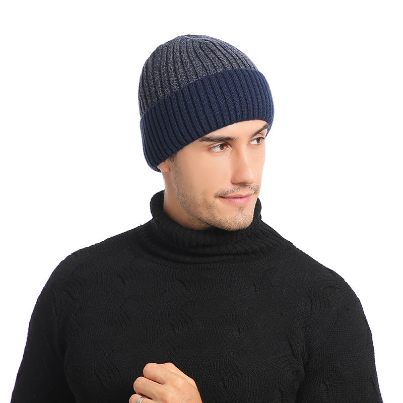 Men's Double Layer Woolen Cap Adult New plus Velvet Warm Knitted Hat – OXKnit