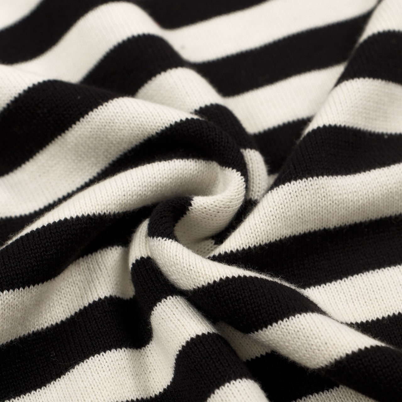 Women's Retro Striped Heart Knit Sweater – Black & White with Red ...