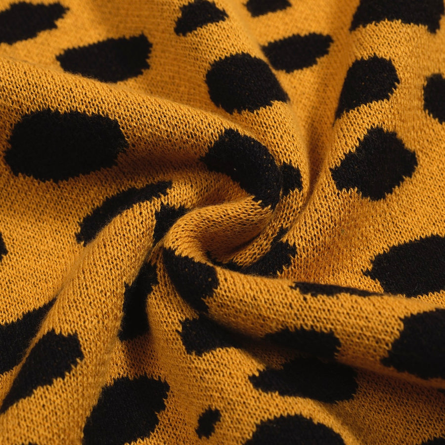 Women’s Green Leopard Print Knit Set with Cheetah Graphic – Crop Top ...