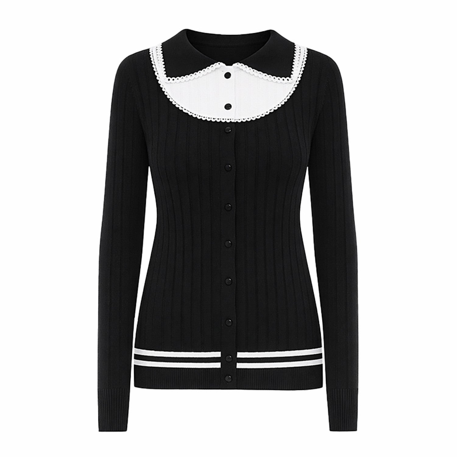 Women's Artistic Retro Collar Design Classic Jacquard Knitwear – OXKnit
