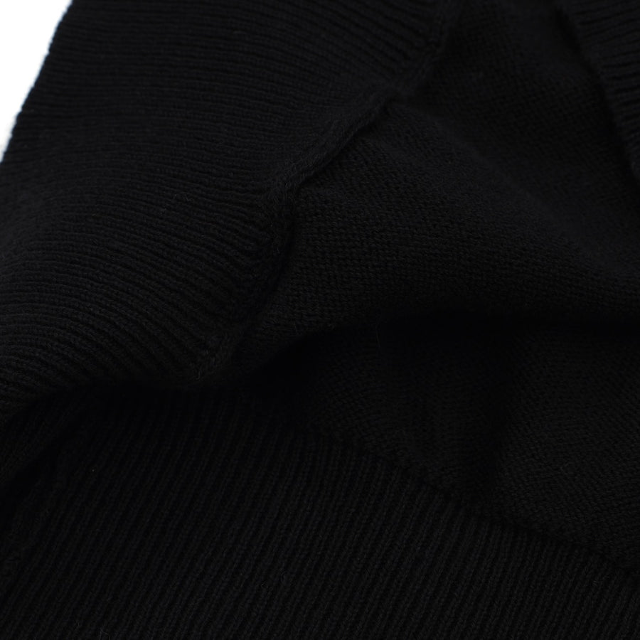 Men’s Retro 1970s Zip-Up Knit Jacket | Vintage Black with Red & White ...