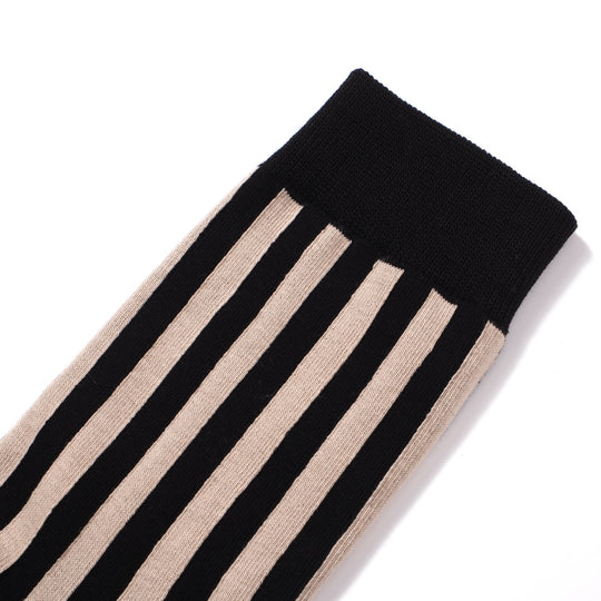 Striped Socks Mid-Calf Vertical Stripes Contrast Color Cotton Socks ...