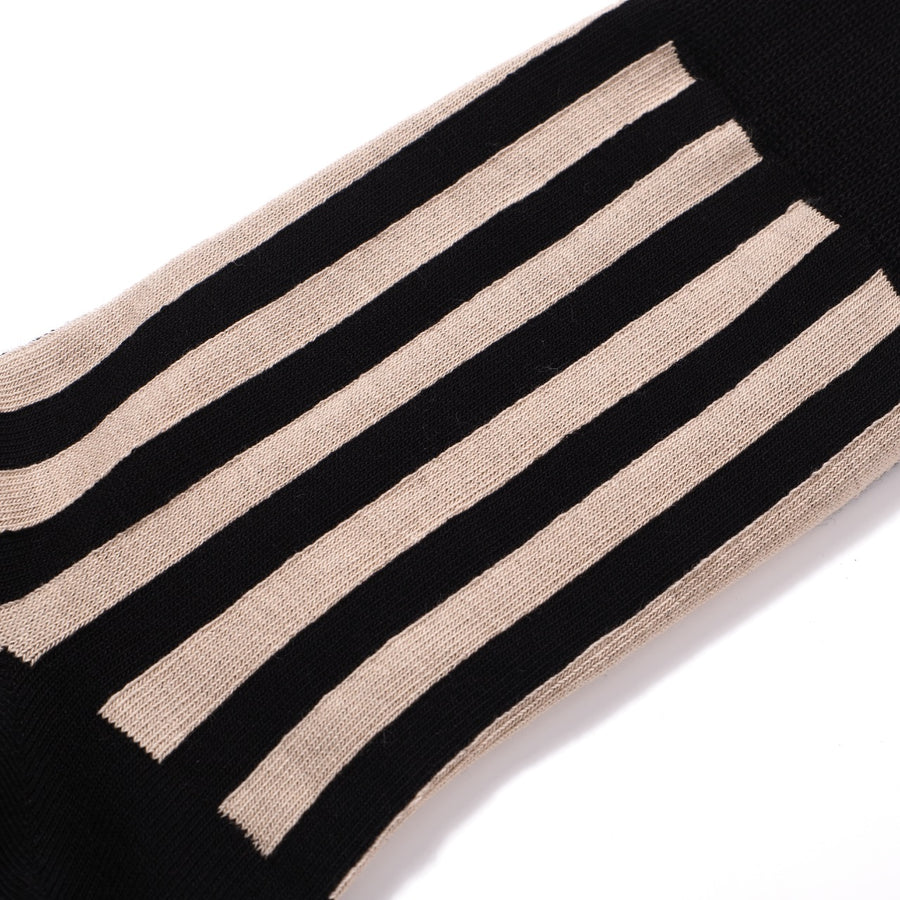 Striped Socks Mid-Calf Vertical Stripes Contrast Color Cotton Socks ...