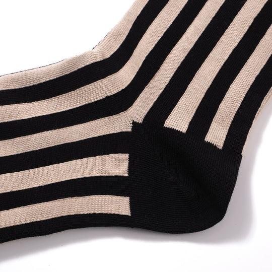 Striped Socks Mid-Calf Vertical Stripes Contrast Color Cotton Socks ...